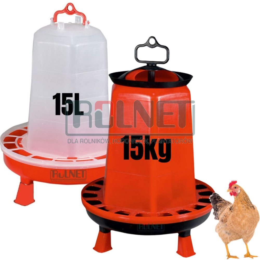 Poidło dla kur 15L + Karmidło dla kur 15kg | Rolnet